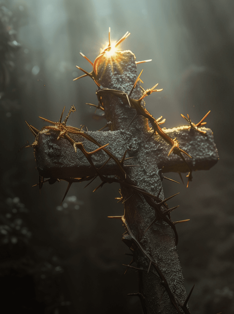 Thorned Blossom Cross Pendant - Medium – APORRO