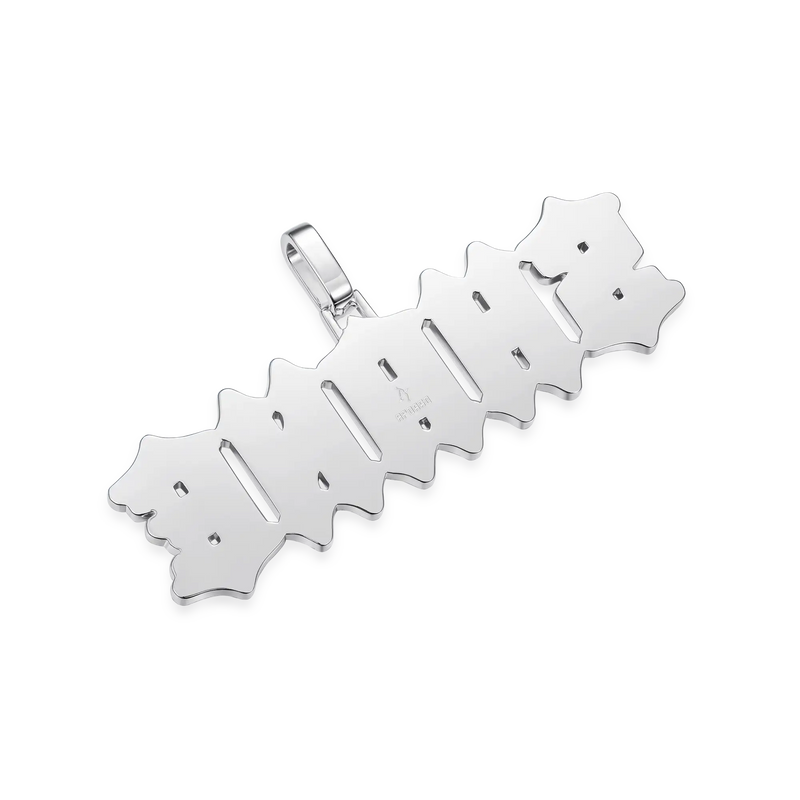 Custom Emerald Cut Gothic Font Pendant - APORRO