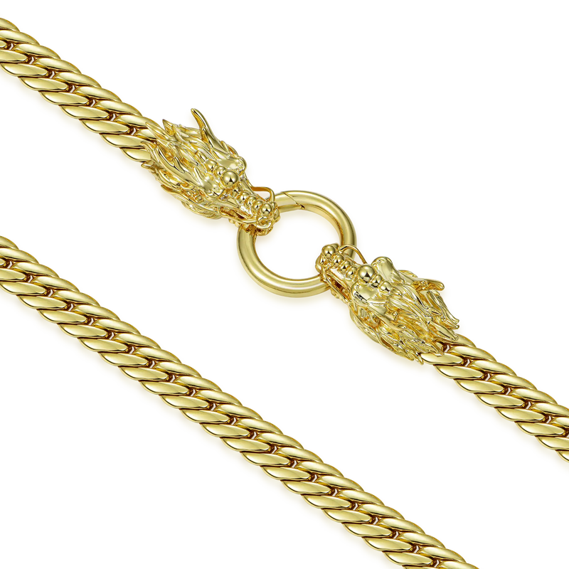 WONG Double Dragon Miami Cuban Chain - Unique And Bold - APORRO