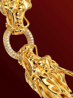 15mm Diamond Gold WONG Double Dragon Cuban Chain - Jewelry For Men – APORRO