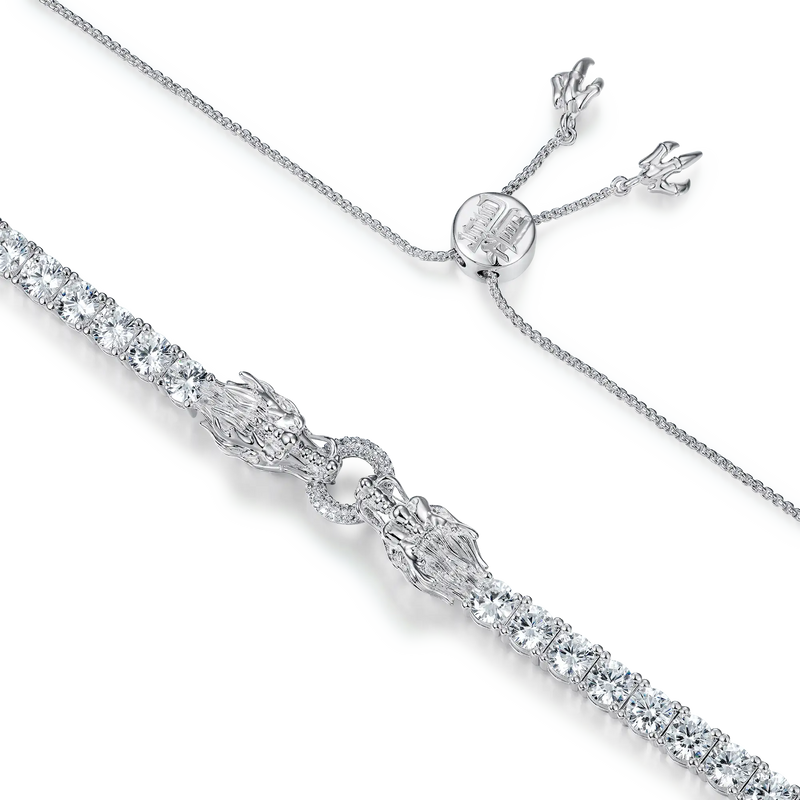 WONG Adjustable Double Dragon Tennis Choker Chain - APORRO