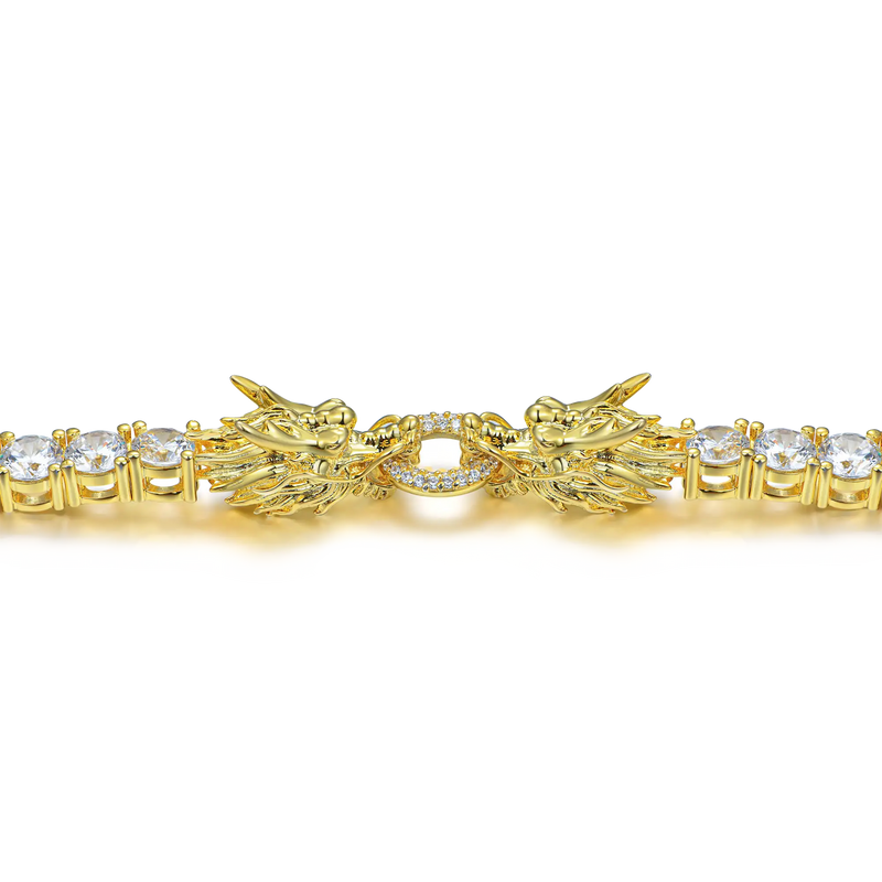 WONG Adjustable Double Dragon Tennis Choker Chain - APORRO