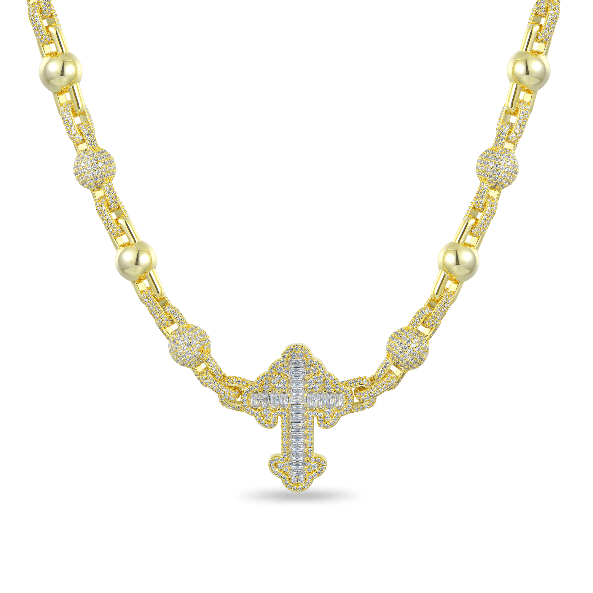 Iced Cross Ball Chain - APORRO