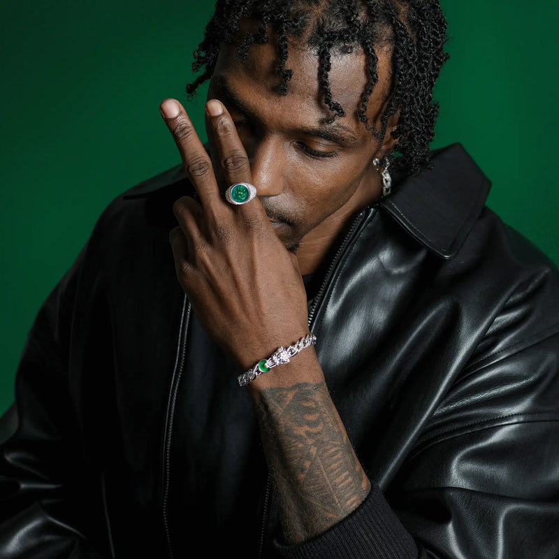 WONG Ⅱ Ridge Iced Out Signet Ring - Urban Jewelry - APORRO