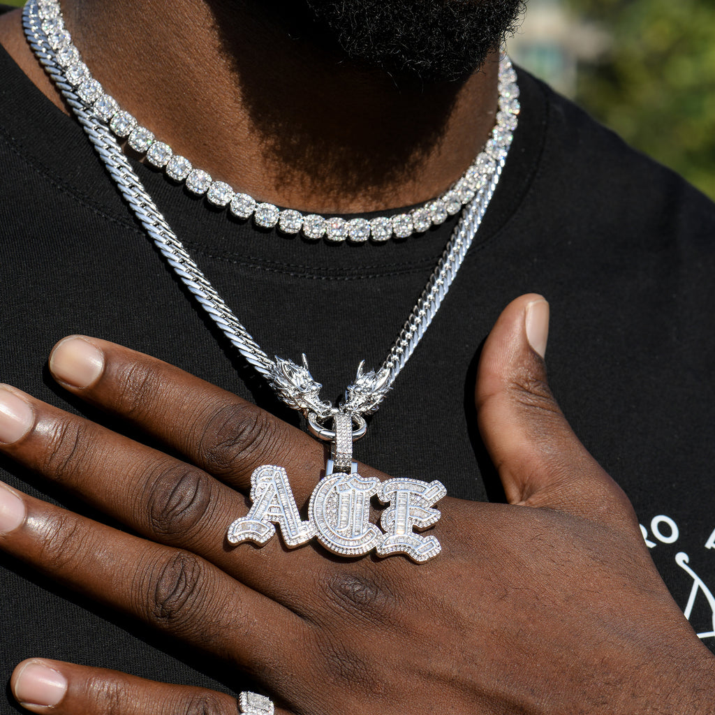 WONG Double Dragon Miami Cuban Chain Custom Pendant Bundle - APORRO