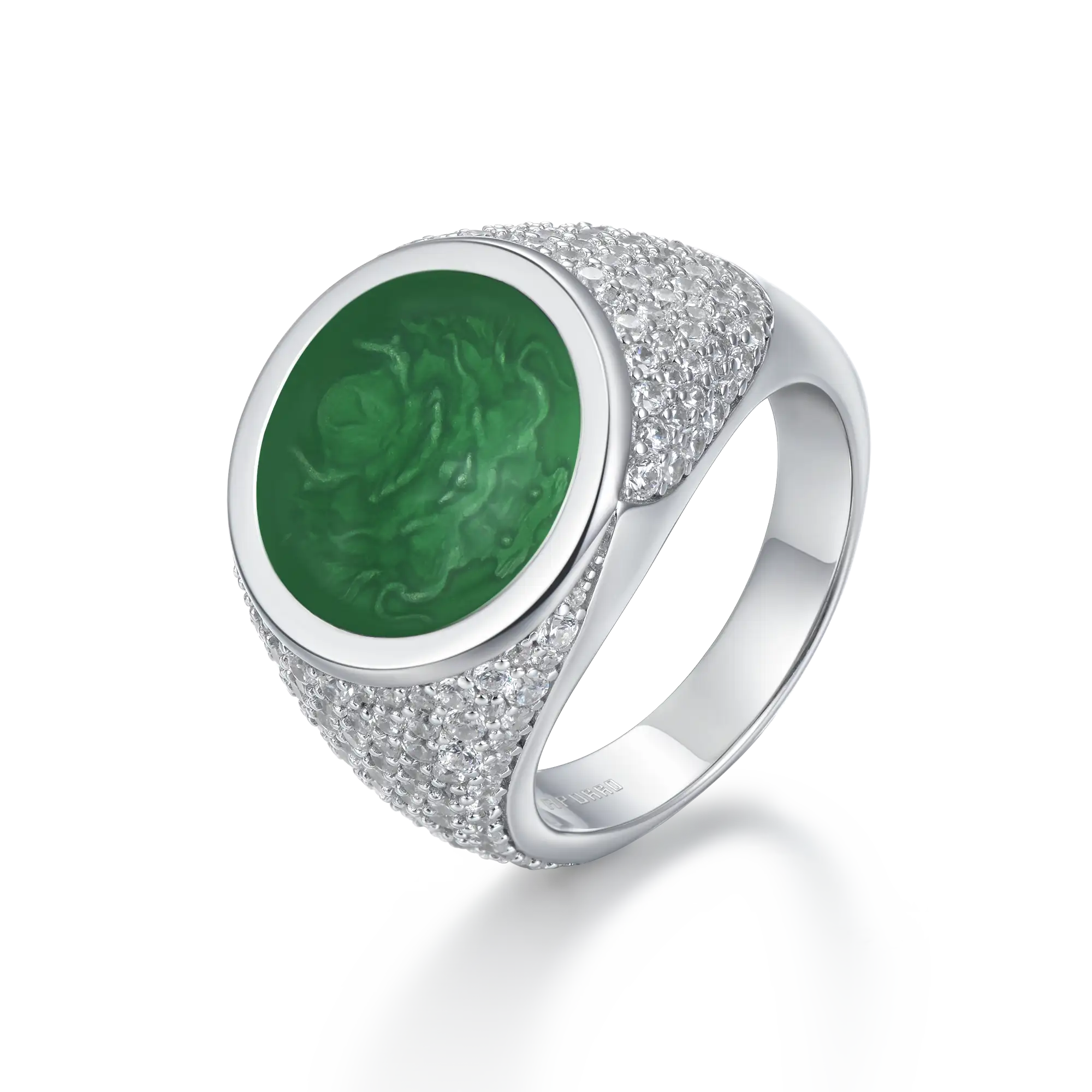 WONG Ⅱ Ridge Iced Out Signet Ring - Urban Jewelry - APORRO