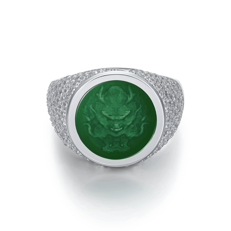 WONG Ⅱ Ridge Iced Out Signet Ring - Urban Jewelry - APORRO