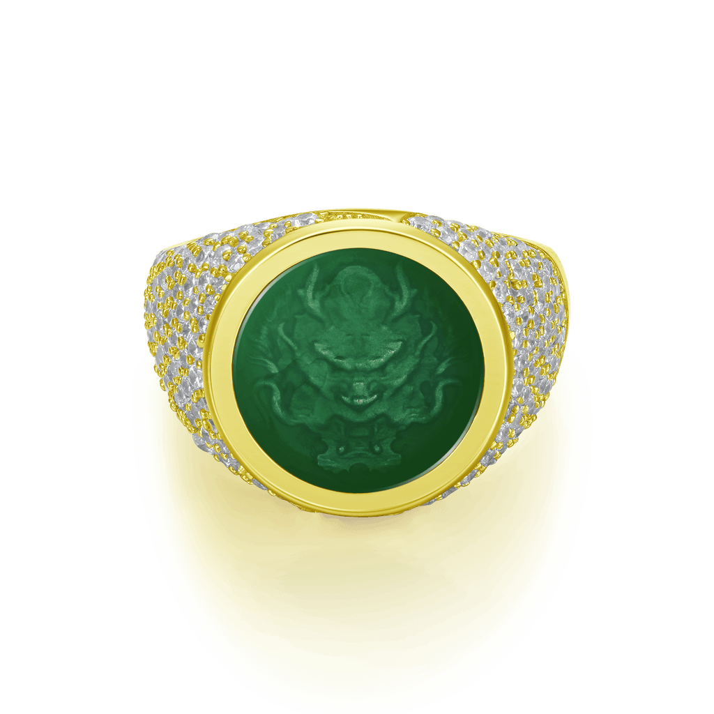 WONG Ⅱ Ridge Iced Out Signet Ring - Urban Jewelry - APORRO