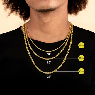 3.5mm 14K Gold Men's Rope Chain - Everyday Jewelry – APORRO