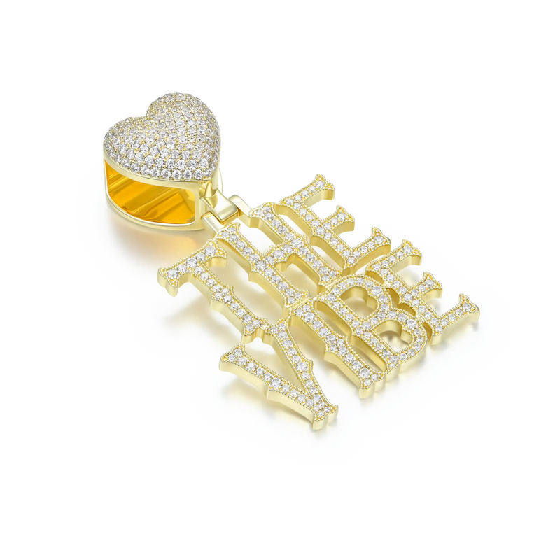 Custom Moissanite Micro Bosox Font Pendant Necklace - Men & Women ...