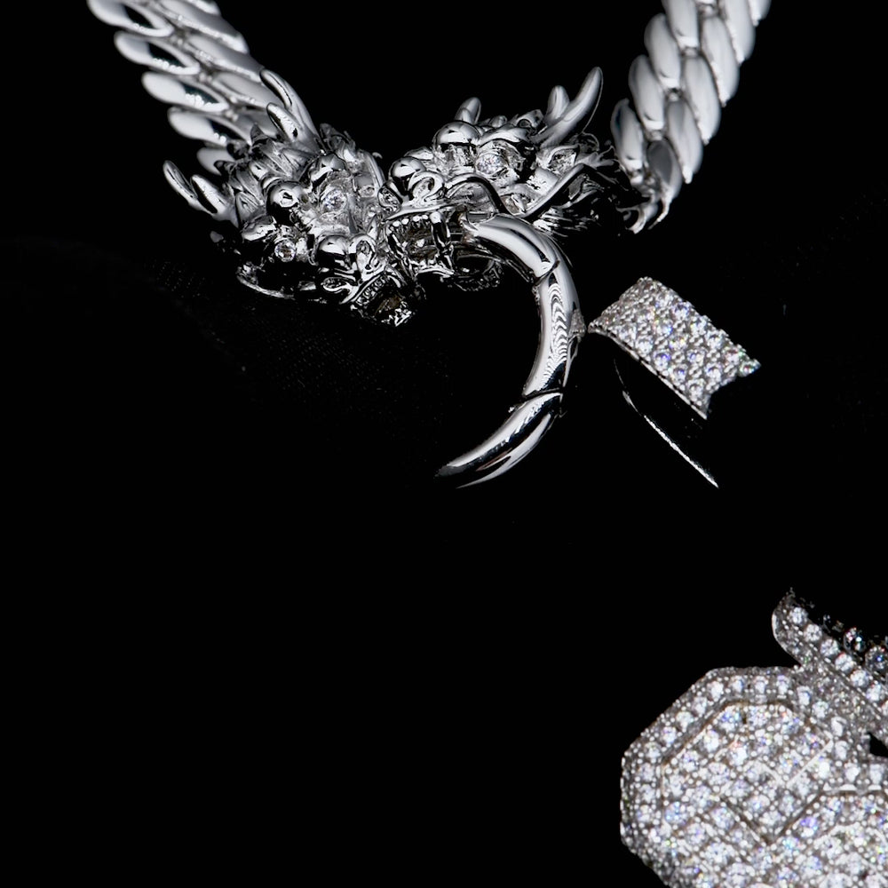 WONG Double Dragon Miami Cuban Chain Custom Pendant Bundle – APORRO
