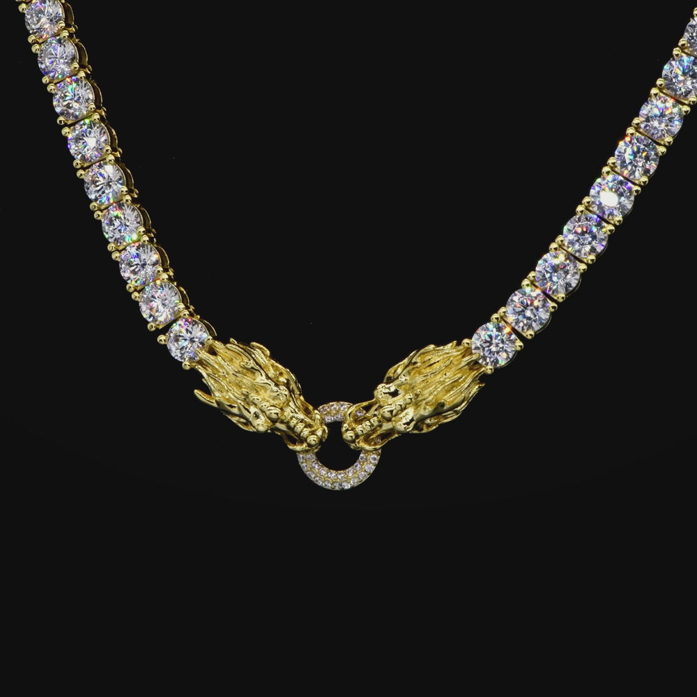 5mm WONG Didmond Gold Adjustable Double Dragon Tennis Chain - Stylish ...