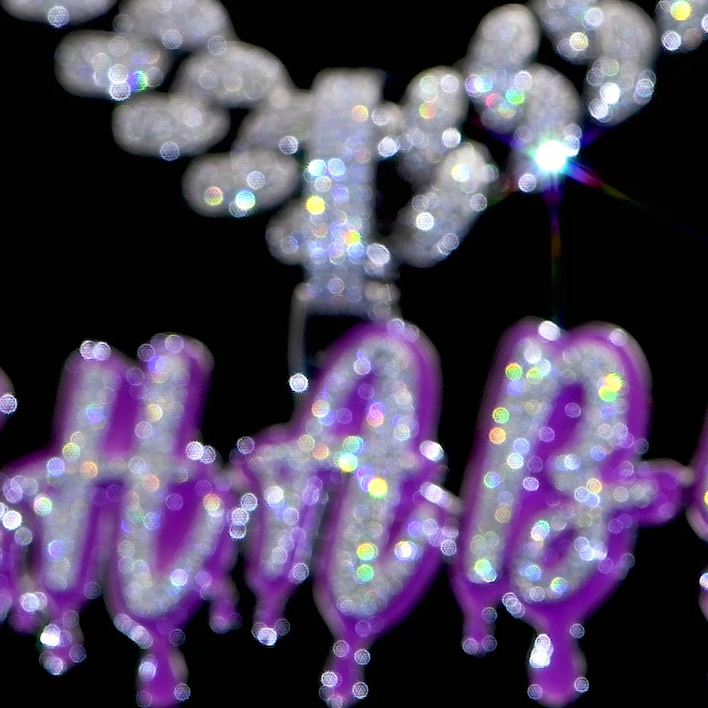 Iced Out Drip Font Custom Pendant Necklace-Men & Women's Jewelry - APORRO