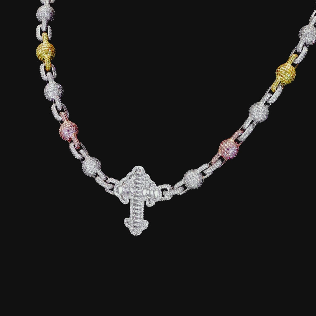 Iced Cross Ball Chain - APORRO